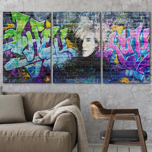 IDEA4WALL Pop Urban Street Spray Paint Style Andy Warhol Graffiti & Street Art Colorful Modern ...